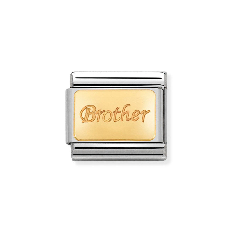 Nomination Classic Link Brother Charm in Gold