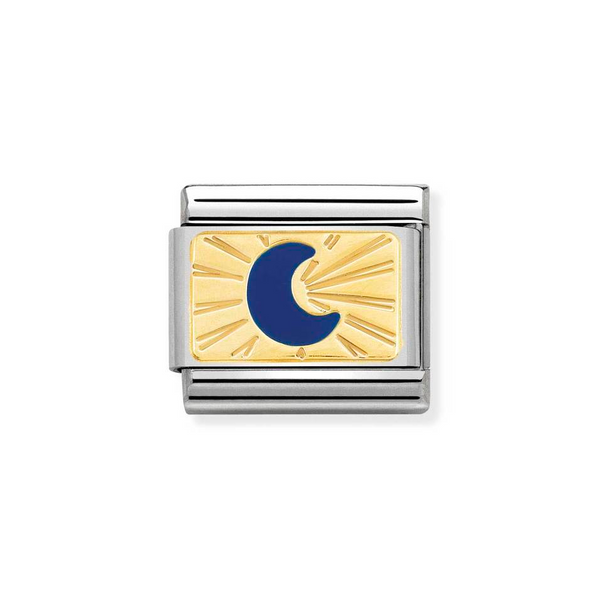 Nomination Classic Link Blue Moon Charm in Gold – Striacroft Jewellers