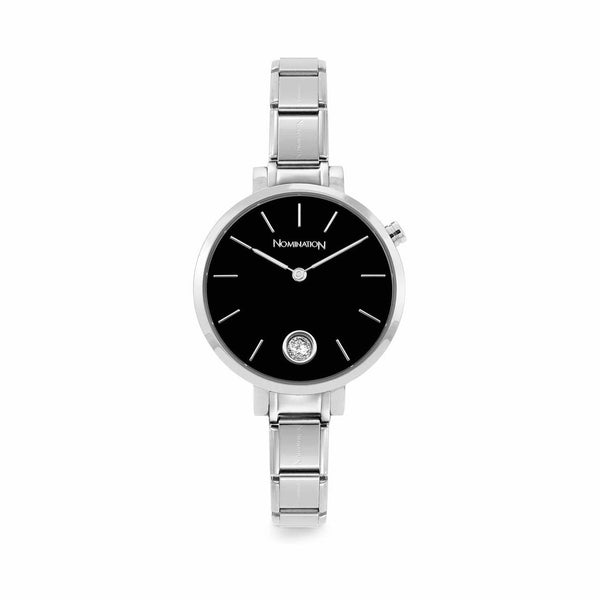 Nomination Paris Watch Black with CZ in Steel – Striacroft Jewellers