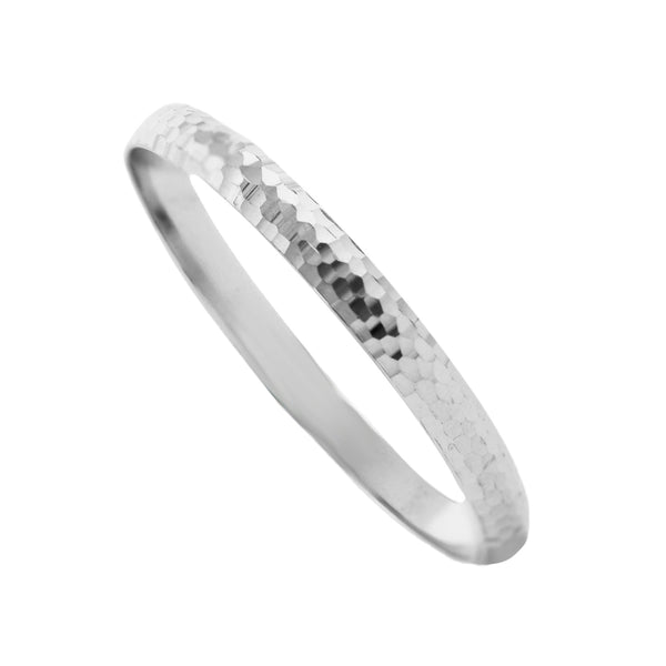 Sterling Silver Diamond Cut 8mm Stacker Bangle – Striacroft Jewellers